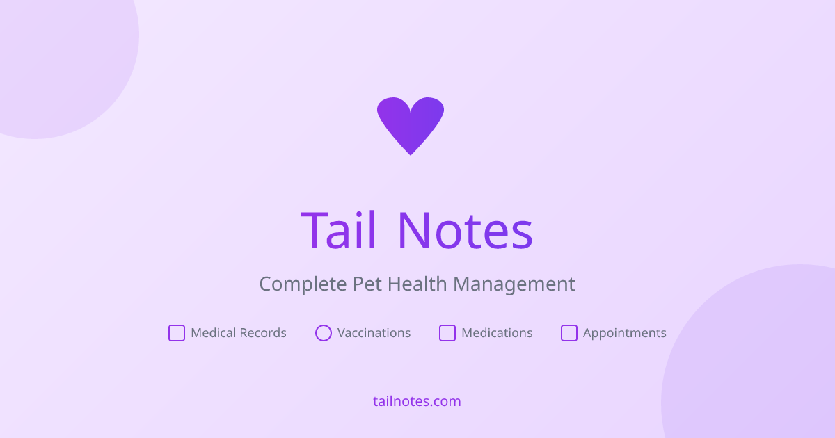 Tail Notes - Pet Health Management